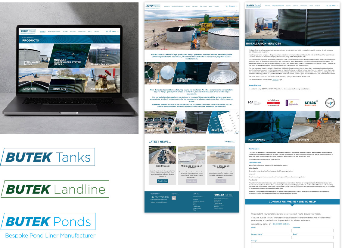 B2B and B2C Brand Identity and Digital Presence for Butek Tanks